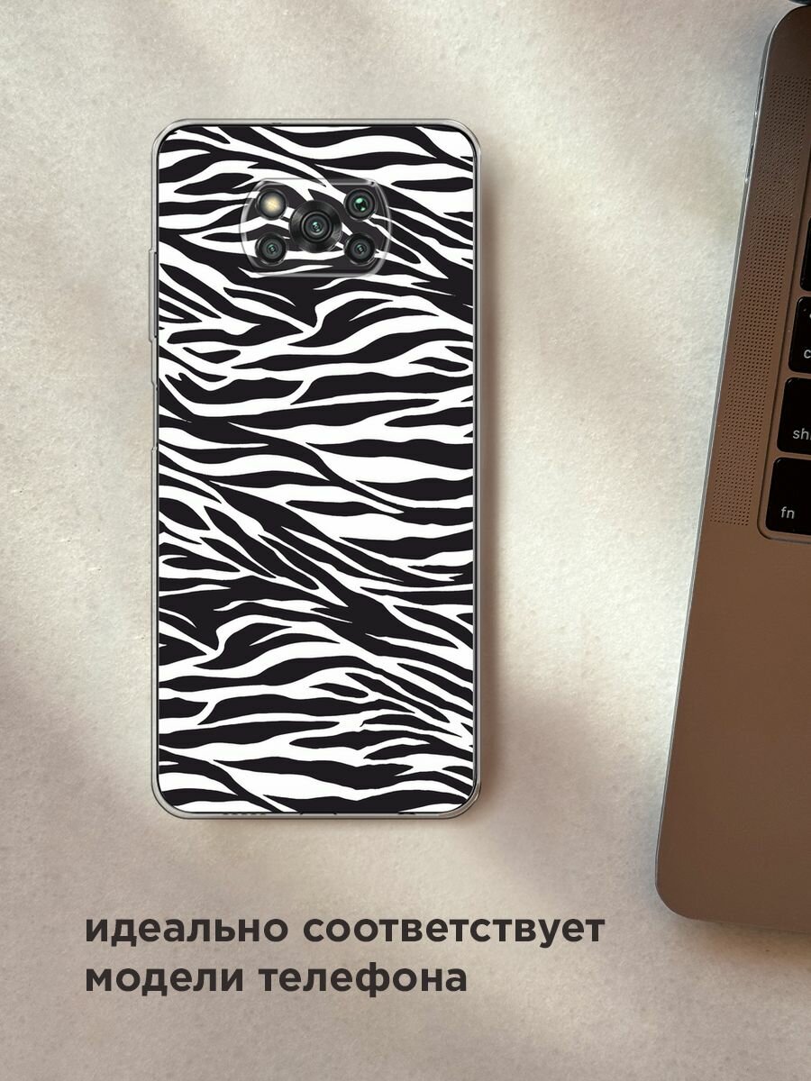 Чехол на Xiaomi Poco X3/X3 Pro / Поко X3/X3 Pro с принтом "Принт зебра" — фото 1