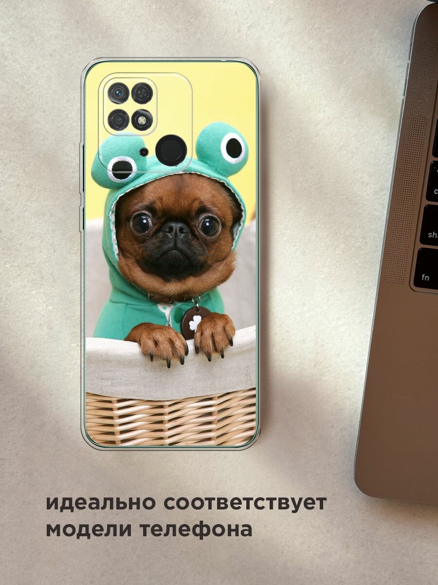 Чехол на Xiaomi Redmi 10C / Сяоми Редми 10C с принтом "Собачка в шапке лягушки" — фото 1