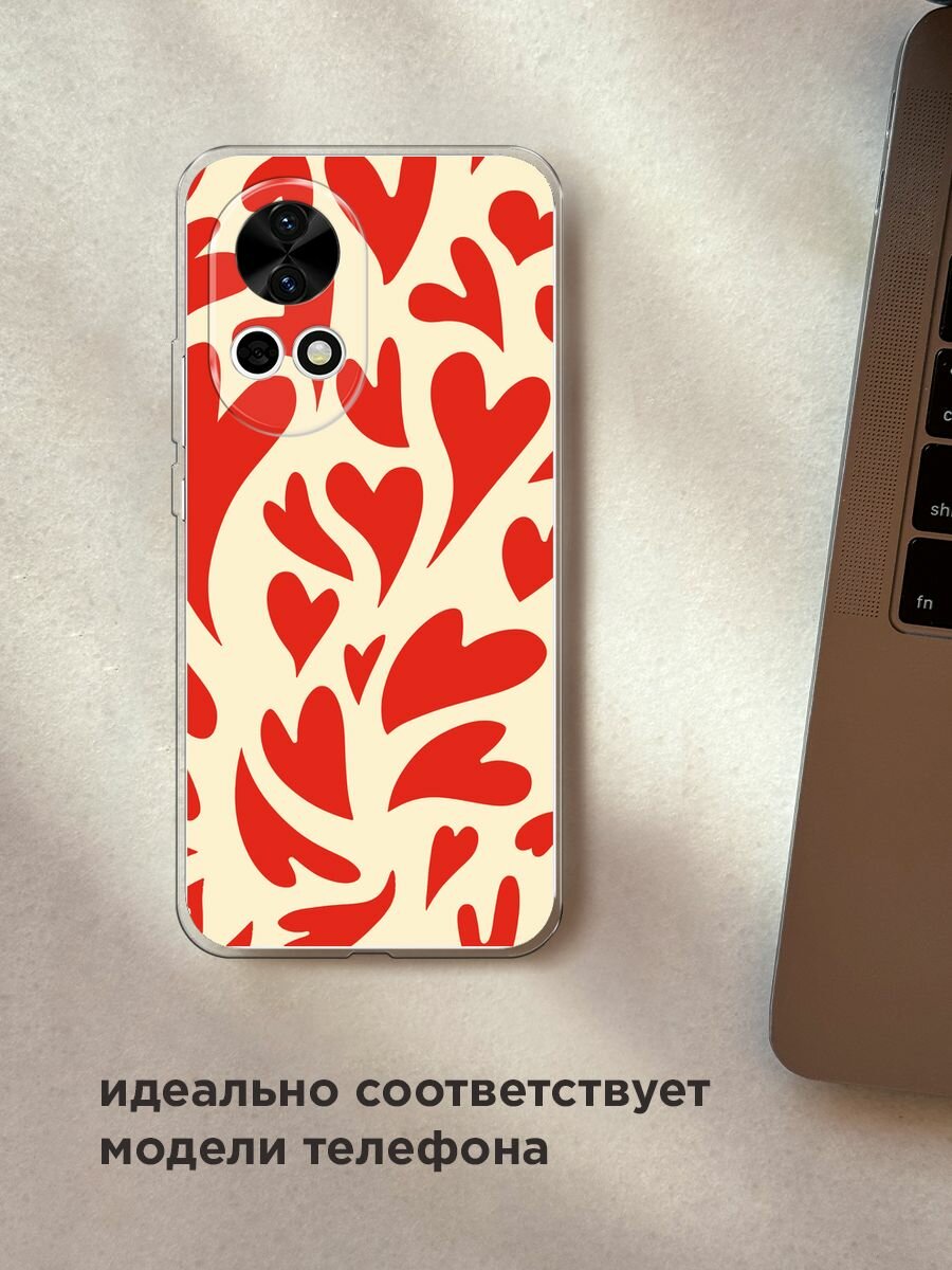 Чехол на Huawei Nova 12/Nova13 / Хуавей Нова 12/Нова 13 с принтом "Crazy hearts 1 - 14 февраля" — фото 1