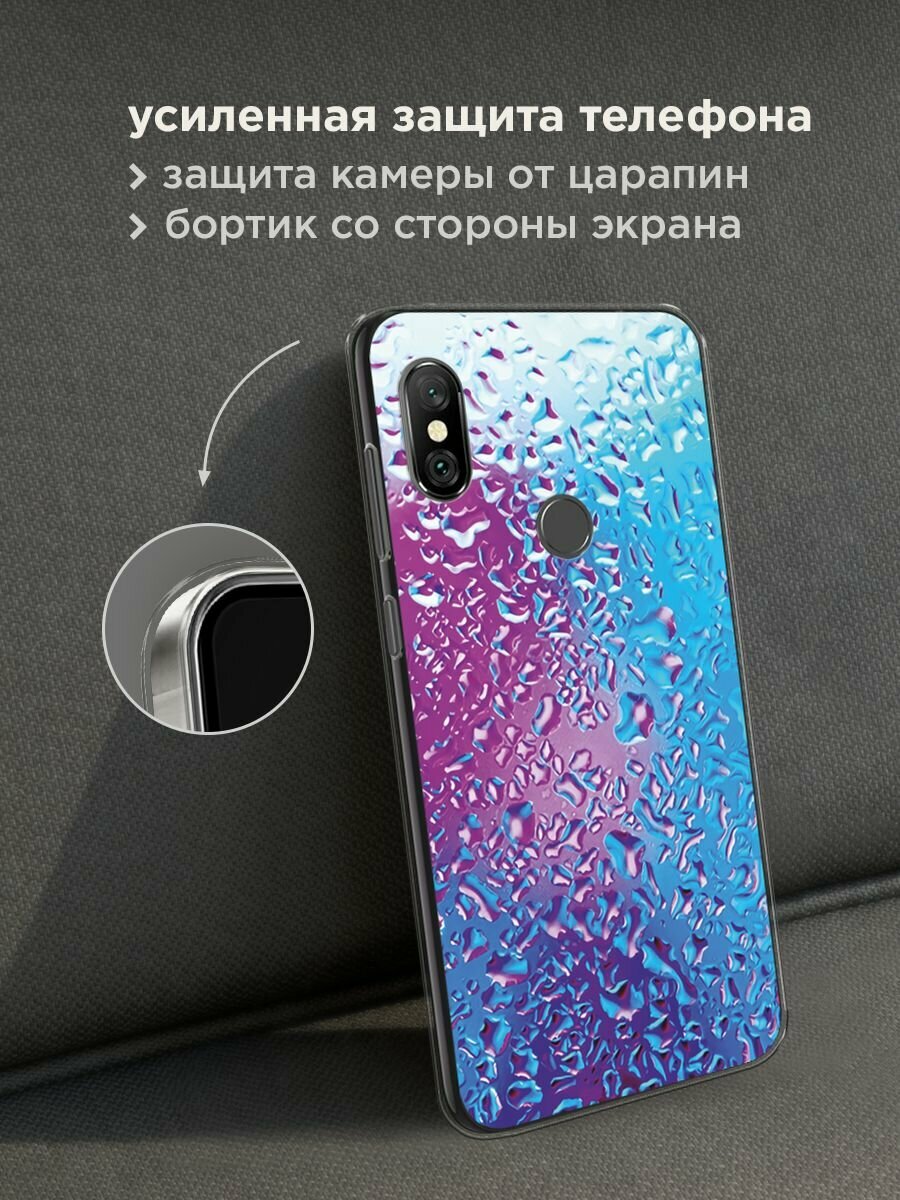 Чехол на Xiaomi Redmi Note 6 Pro / Сяоми Редми Нот 6 Про с принтом "Капли на стекле" — фото 1