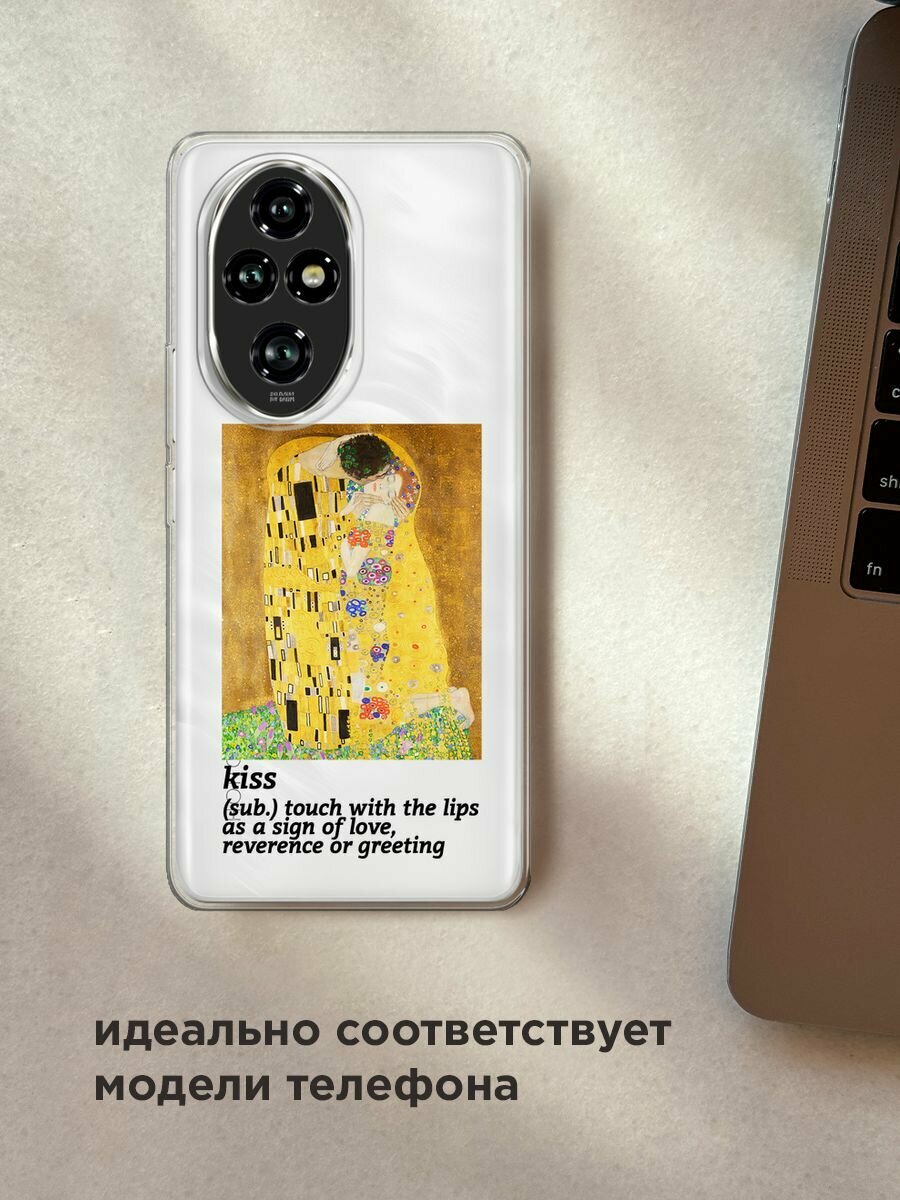 Чехол на Honor 200 Pro / Хонор 200 Про с принтом "The kiss", прозрачный — фото 1