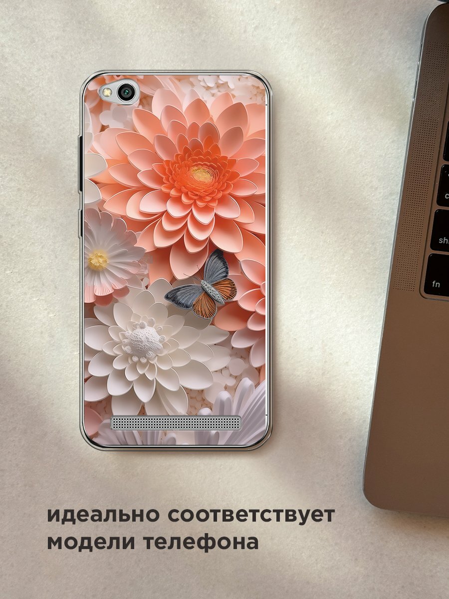 Чехол на Xiaomi Redmi 5A / Сяоми Редми 5а с принтом "Бумажные цветы" — фото 1