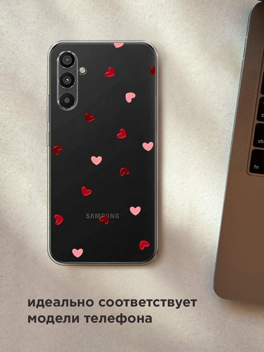 Чехол на Samsung Galaxy A34 / Самсунг A34 с принтом "Бордовые сердечки 2" — фото 1