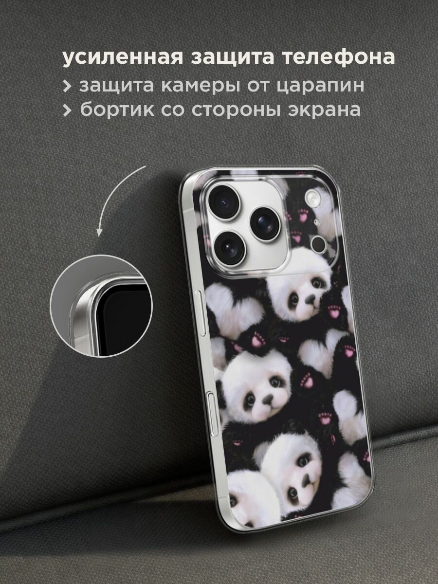 Чехол на Apple iPhone 17 Pro / Айфон 17 Про с принтом "Море панд" — фото 1