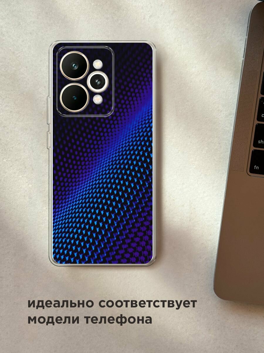Чехол на Realme 15 Pro / Реалми 15 Про с принтом "Синий карбон" — фото 1