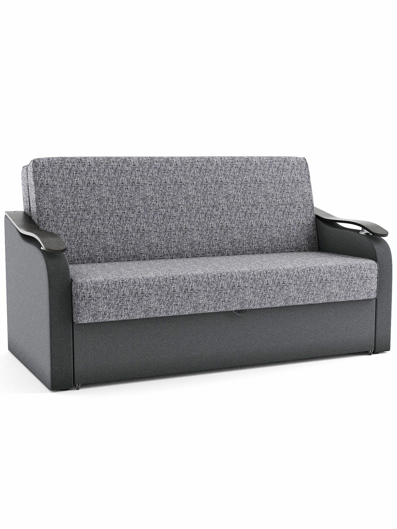 Диван раскладной Волна МДФ, двуспальный большой аккордеон, 160*195 см, флок серый