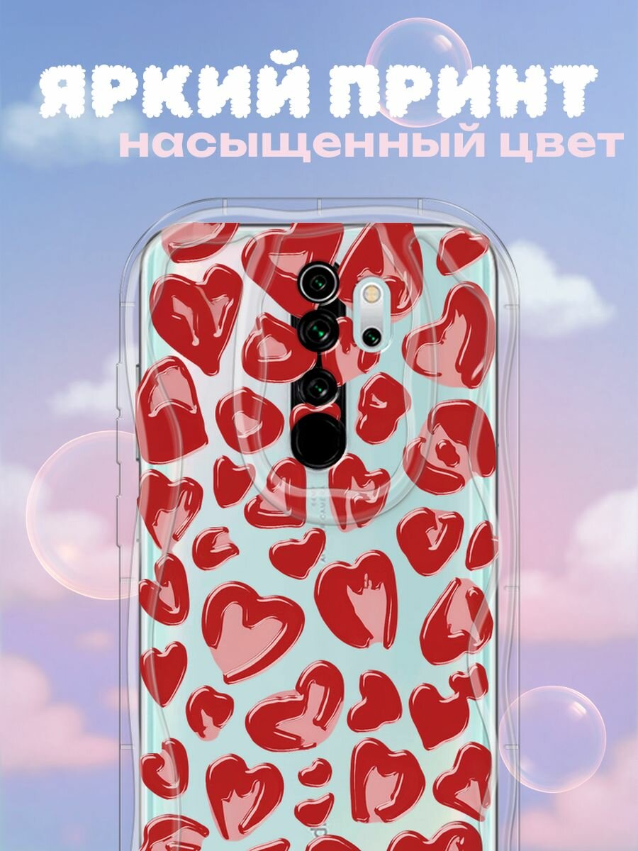 Чехол на Xiaomi Redmi Note 8 Pro / Редми Нот 8 Про с принтом Множество красных сердец — фото 1