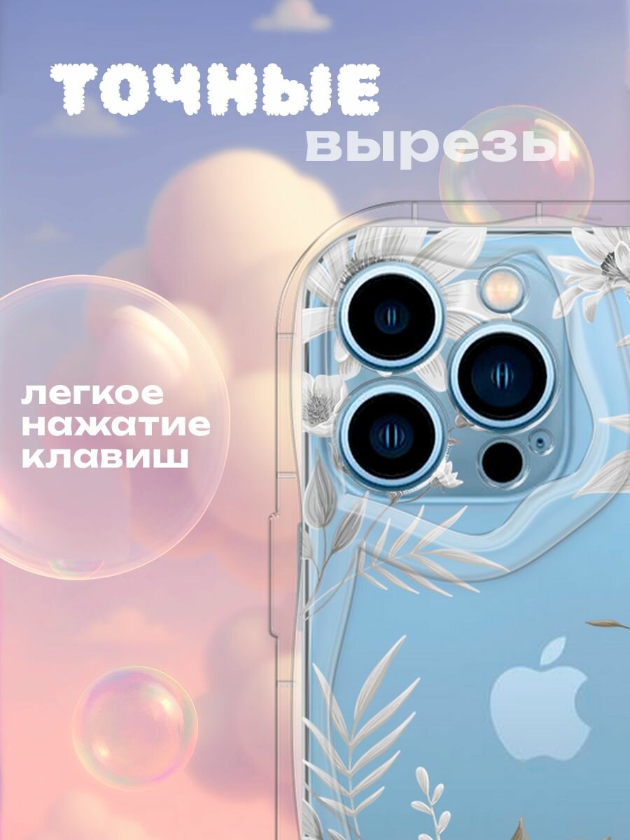 Чехол на Apple iPhone 13 Pro / Айфон 13 Pro с принтом Цветы сепия 3 — фото 1