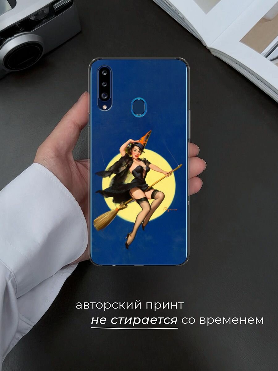 Чехол на Samsung Galaxy A20s / Самсунг Галакси A20s с принтом "Pin-Up Witch" — фото 1