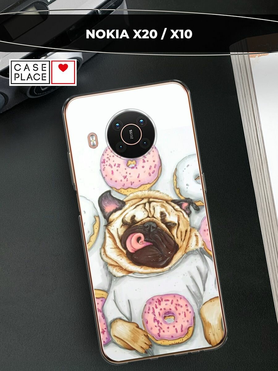 Чехол на Nokia X20/X10 / Нокиа Х20/Х10 с принтом "Счастливый мопс"