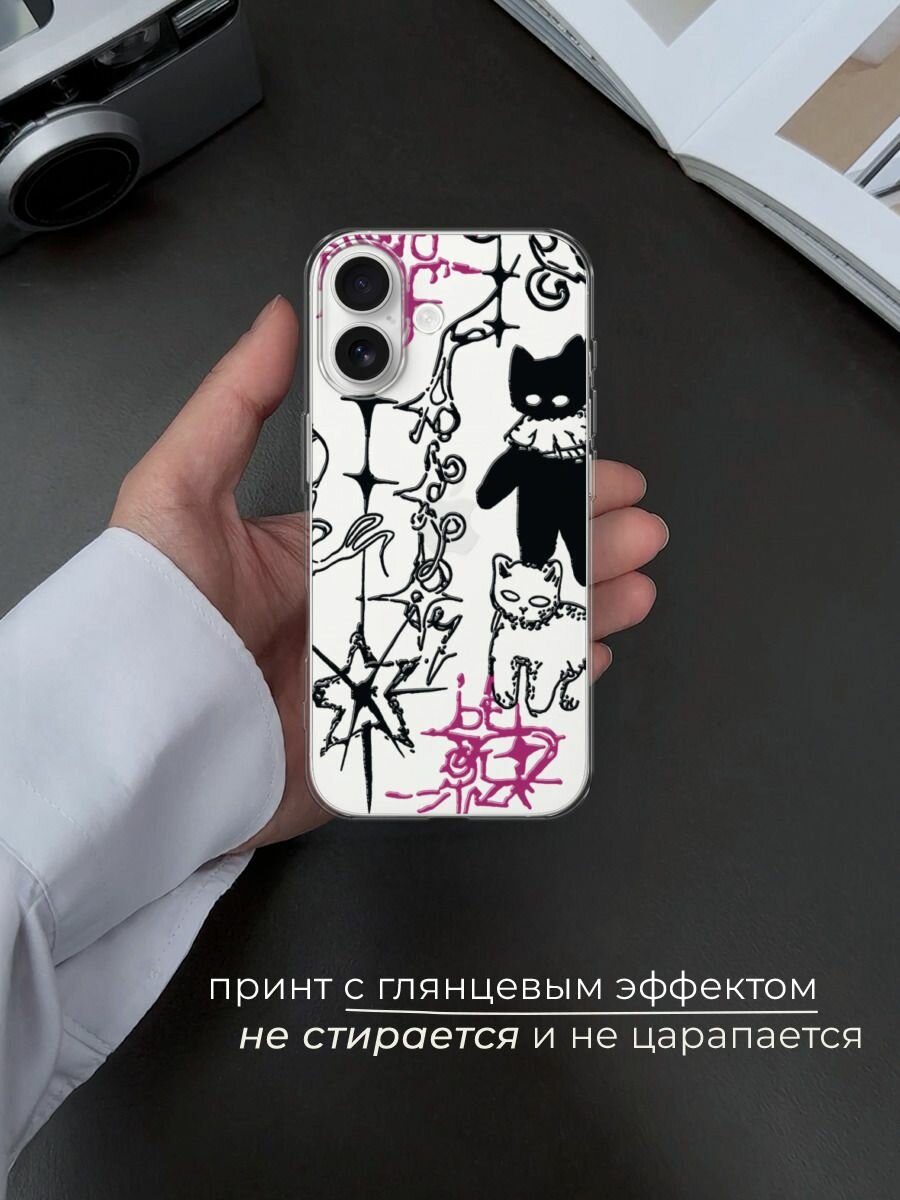 Чехол на Apple iPhone 17 / Айфон 17 с принтом "Готические котики" — фото 1