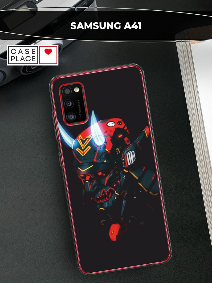 Чехол на Samsung Galaxy A41 / Самсунг Галакси А41 с принтом "Неоновый самурай"