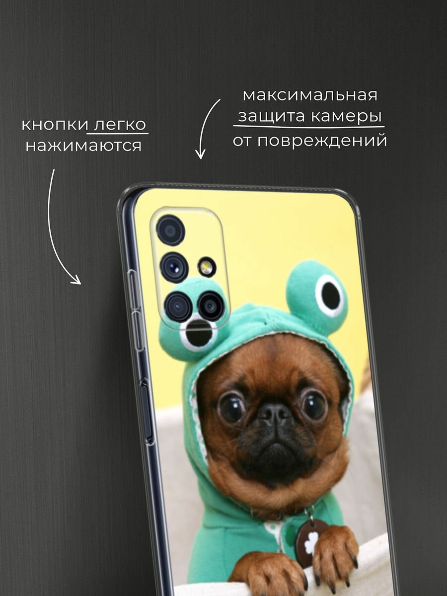 Чехол на Samsung Galaxy M51 / Самсунг Галакси М51 с принтом "Собачка в шапке лягушки" — фото 1