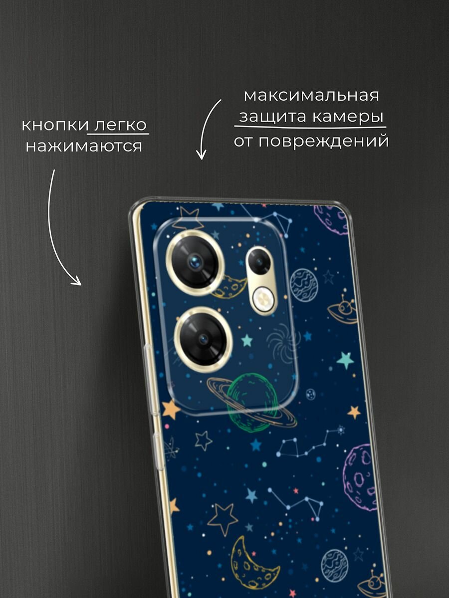 Чехол на Infinix Zero 30 4G / Инфиникс Зеро 30 4G с принтом "Темно-синий космос" — фото 1