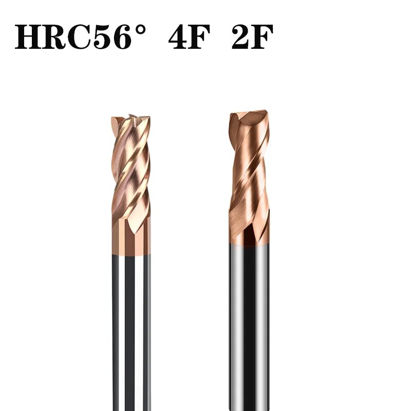 Твердосплавная концевая фреза с ЧПУ, фреза из вольфрамовой стали, фрезерные станки, 2/4 флейты, седло, хвостовик 1-12 мм, хорошее качество, HRC55 HRC58 HRC56, 2.5x8xD4x50mm, 2F
