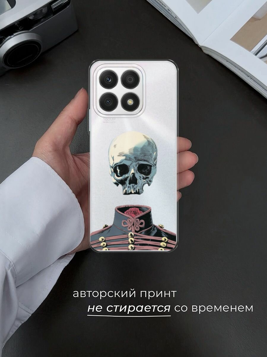 Чехол на Honor X8A / Хонор X8A с принтом "Гусар", прозрачный — фото 1