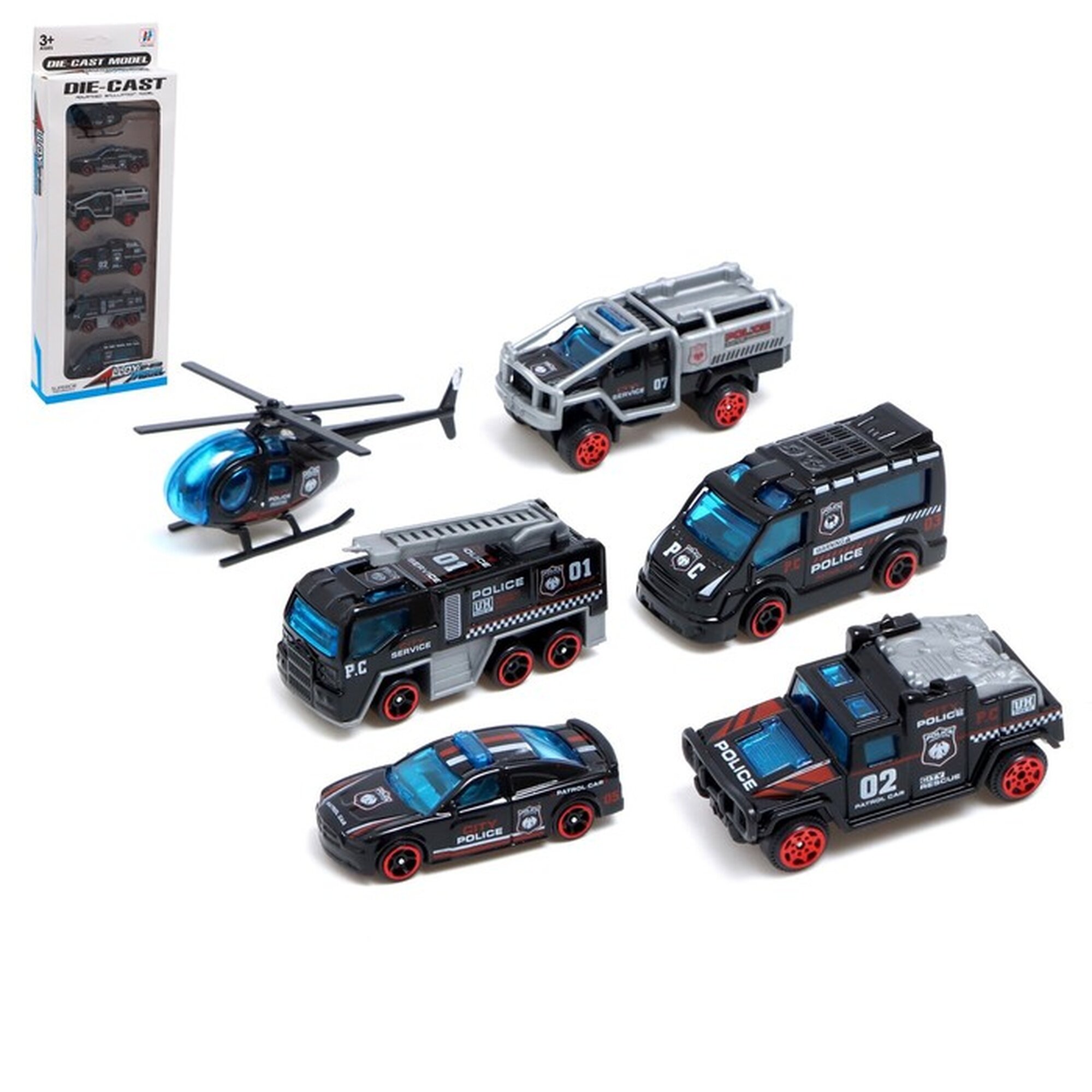 Набор металлических машин "Полиция", 6 шт. 7695431