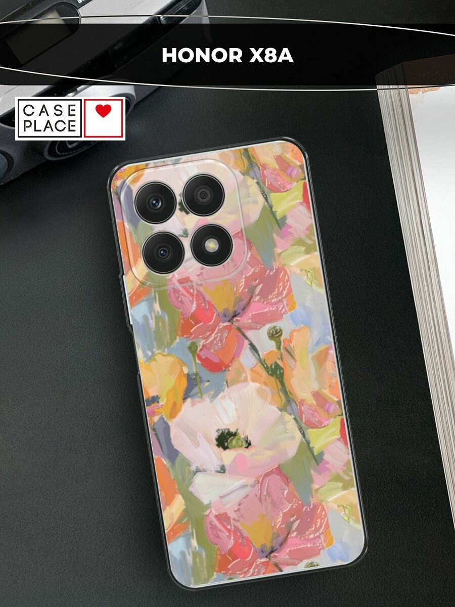 Чехол на Honor X8A / Хонор X8A с принтом "Акварельные анемоны"