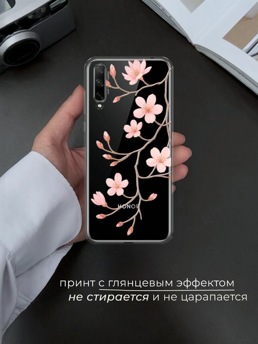 Чехол на Honor 30i / Хонор 30i с принтом "Веточка распускающейся сакуры 2" — фото 1