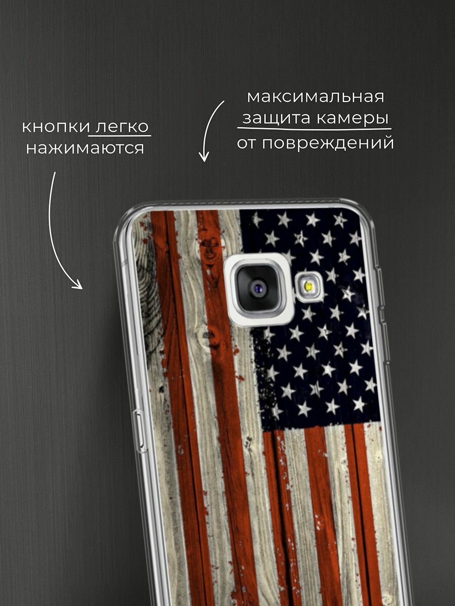 Чехол на Samsung Galaxy A3 2016 / Самсунг Галакси А3 2016 с принтом "США" — фото 1