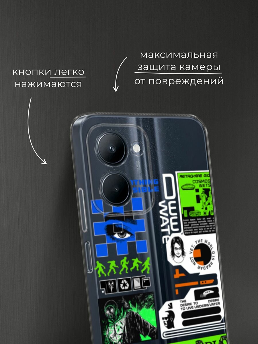 Чехол на Realme C33 / Реалми С33 с принтом "Nothing impossible", прозрачный — фото 1