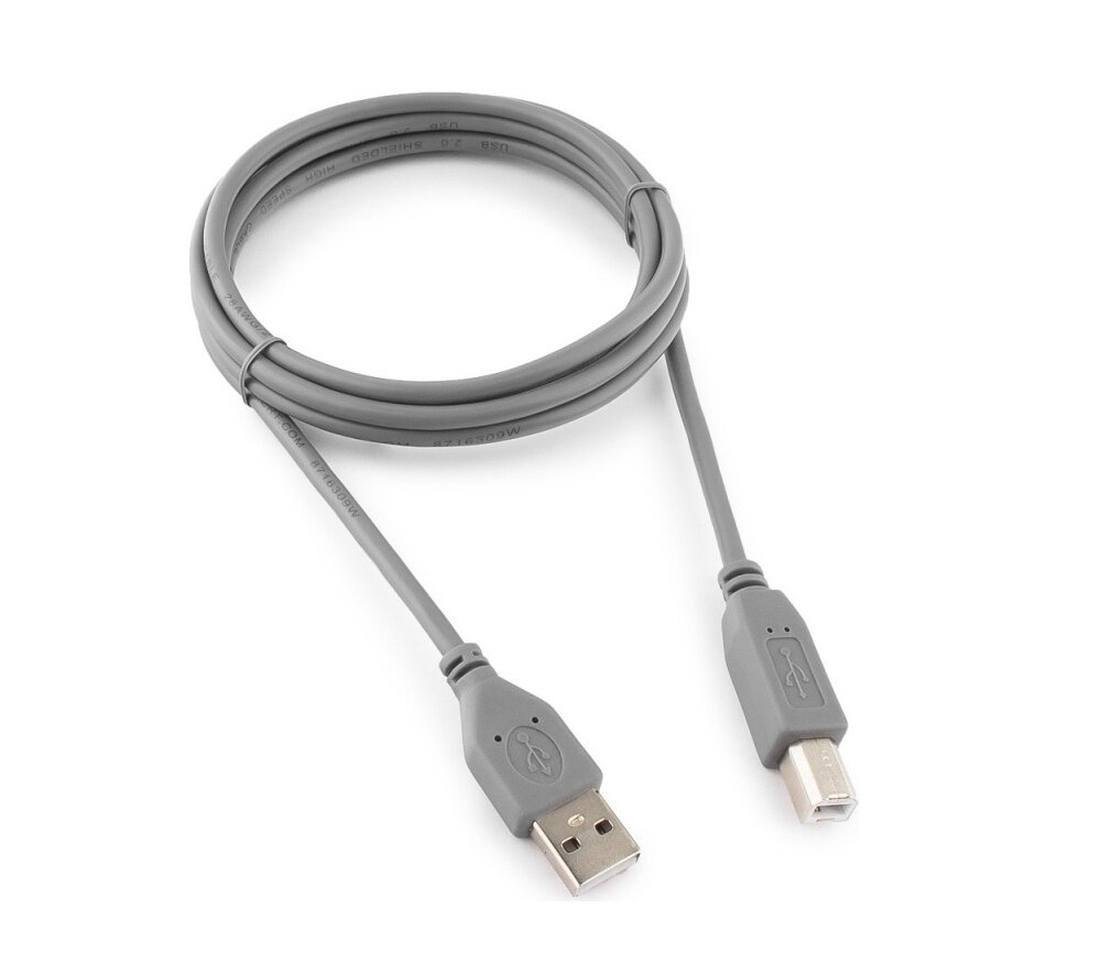 Кабель USB 2.0 Pro Cablexpert CCP-USB2-AMBM-6G, AM/BM, 1.8м, экран, серый