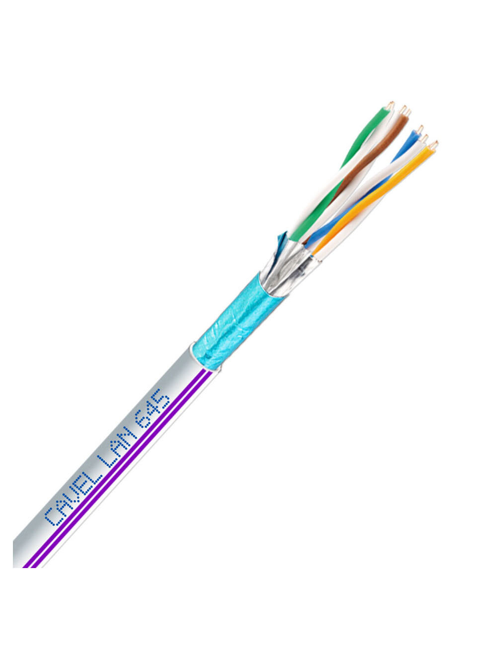 Интернет-кабель (витая пара) F/FTP CAT6a LAN 645 4х2х0,57 мм экранированный белый (150 м)