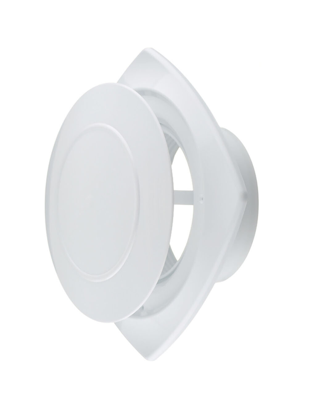 Анемостат вытяжной регулируемый с фланцем d125 мм белый