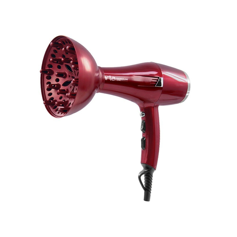 MARTA MT-HD1401B фен красный рубин с концентрационной насадкой и холодным обдувом