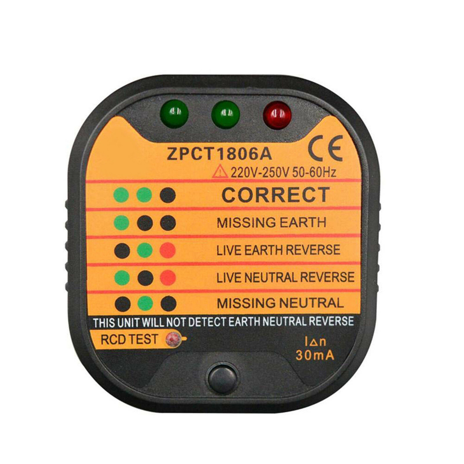 Тестер электрических розеток, автоматическая проверка полярности розетки, детектор счетчика с функцией УЗО и световым индикатором