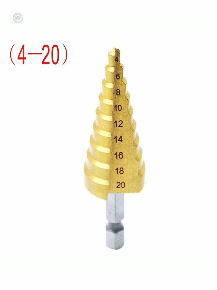 Набор ступенчатых сверл HSS 3 шт, сверло по металлу 4-12 4-20 4-32 мм для дерева пластика стали, универсальное ступенчатое сверло с тройной гранью