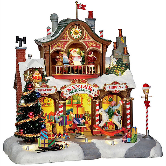 Композиция Мастерская Санты, 28*27*25 см, музыка, движение, подсветка, Lemax, 35558-lemax