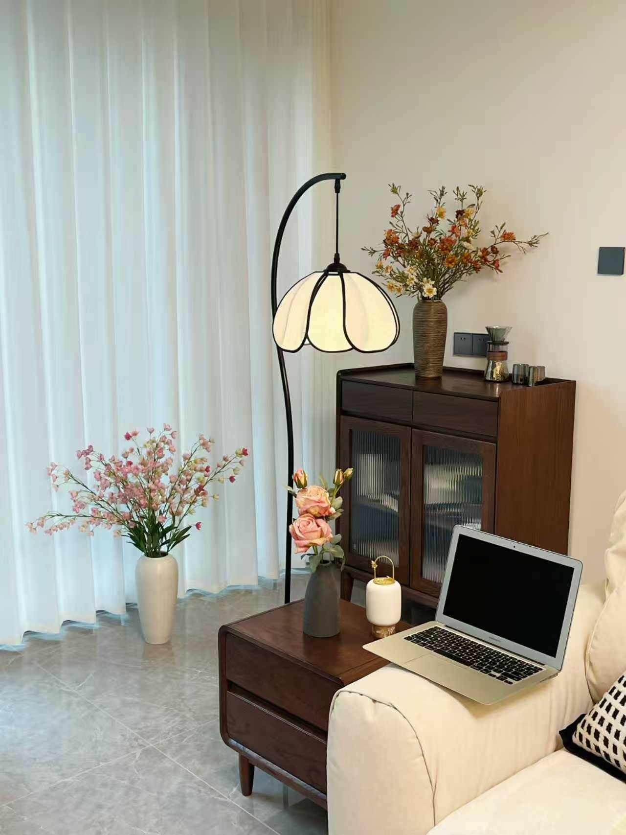 Торшер с длинной ножкой для уюта у дивана, премиум, винтажный стиль