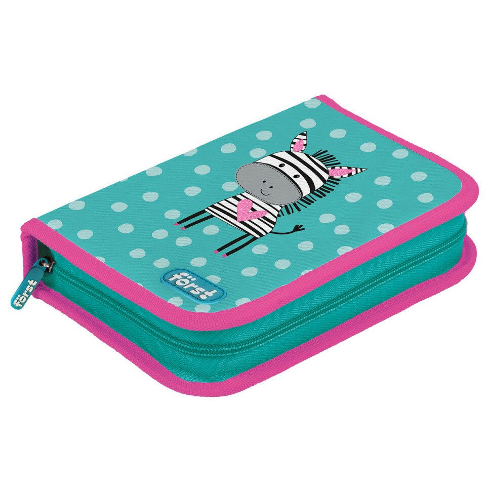 Пенал 1 отделение, 200*140*40 F? rst "Funny zebra", дополнительная откидная секция, полиэстер, 366190