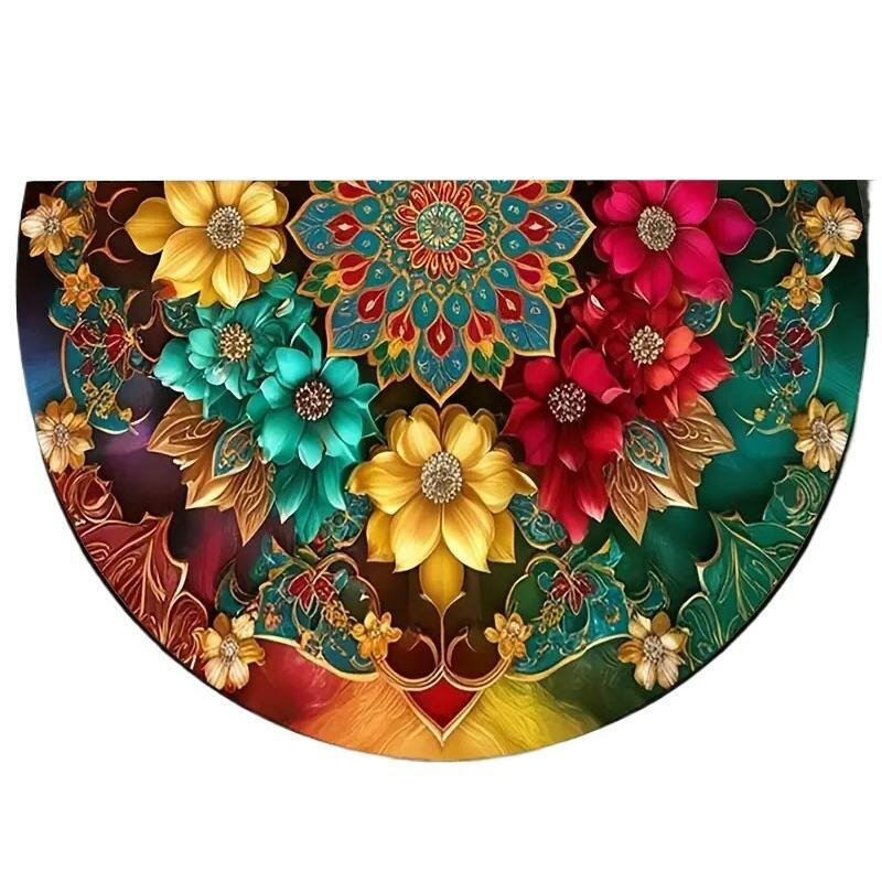 Цветной полукруглый ковер для прихожей, напечатанный на 3D-принтере