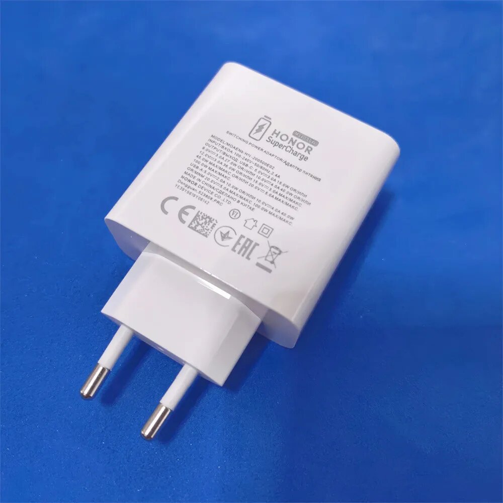 Honor Magic 8 7 6 Pro V5 V3 100 Вт Зарядное устройство EU US Адаптер SuperCharge 6A 1/1,5M Тип C Кабель для Honor 400 300 200 100 90 80 70 Pro
