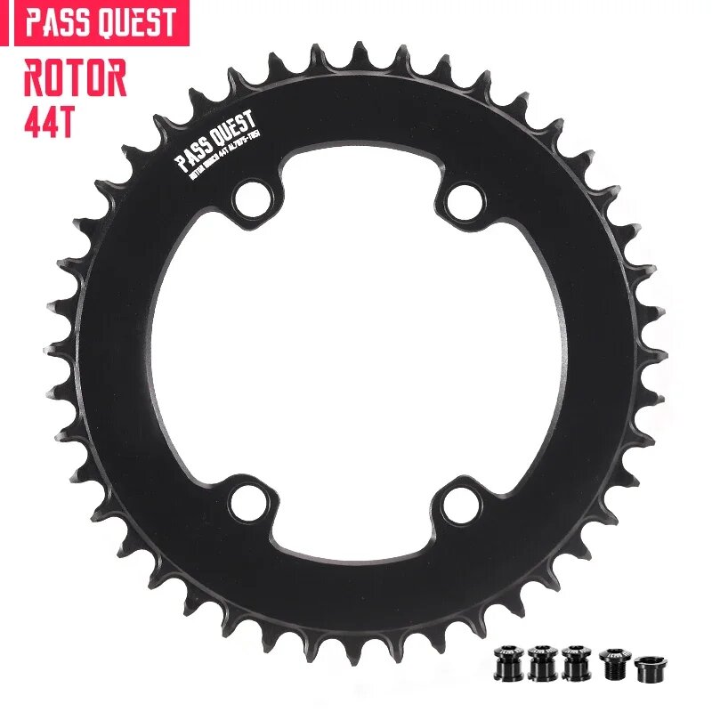 PASS QUEST Шатуны для горных велосипедов алюминиевые 110BCD 58T 2 шт. Round 44T