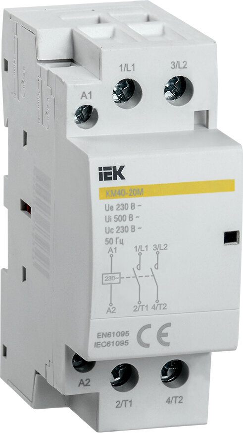 Контактор IEK модульный, КМ40-20М, AC, IP20, 230 В