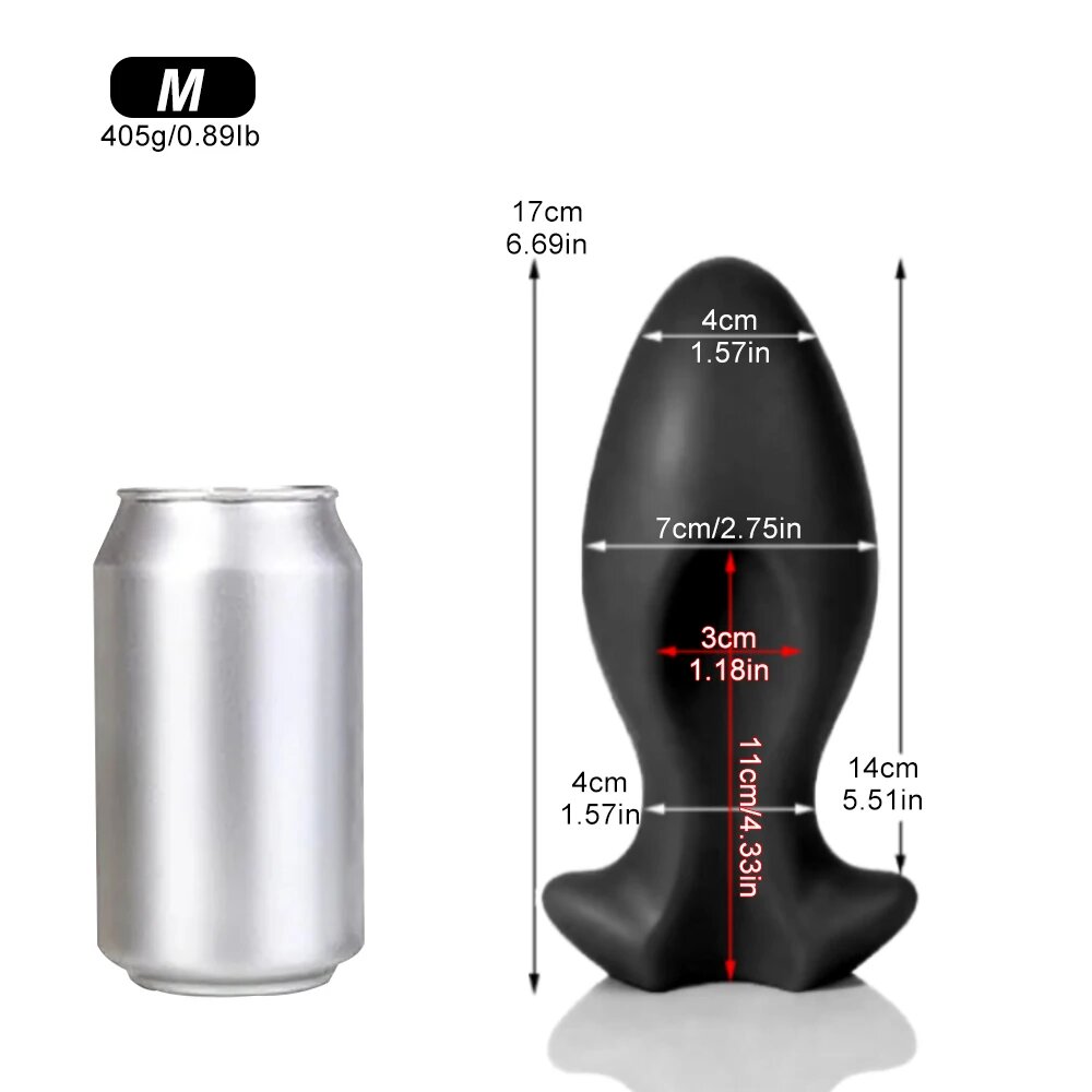 Яйцо Анальная пробка Анальный расширитель Мягкая силиконовая Анальная пробка 18+ БДСМ Black M