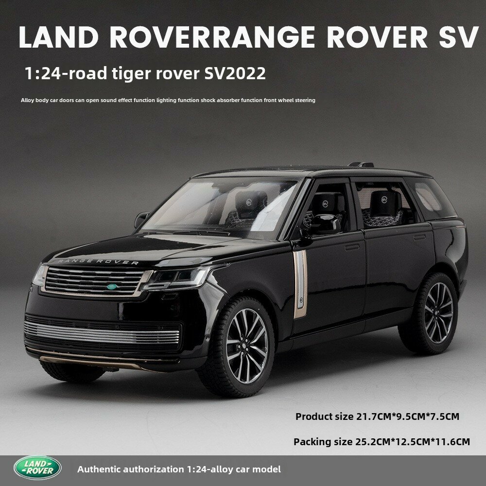 (Foam box) Wholesale 1 to 24 Range Rover SV2022 alloy SUV car model decoration Black
