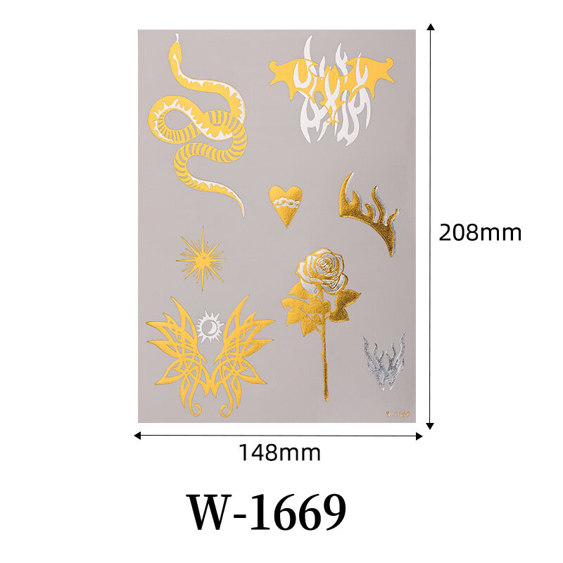 Временные металлические татуировки в европейском и американском стиле, водостойкие браслеты с бабочками, временные татуировки с золотой фольгой и блестками в индийском стиле «Ханна».