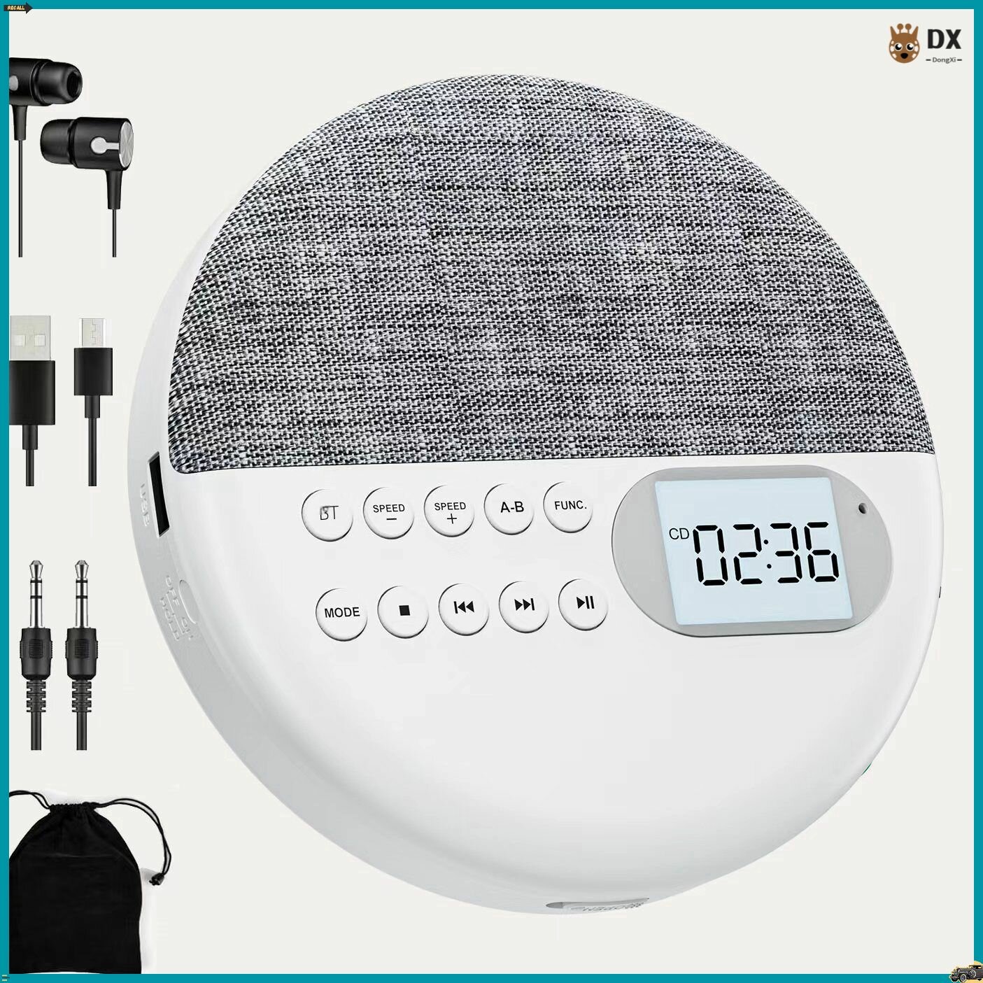 CD-плеер с Bluetooth и двумя колонками, воспроизводит CD и USB, идеален для учебы и ностальгии по музыке