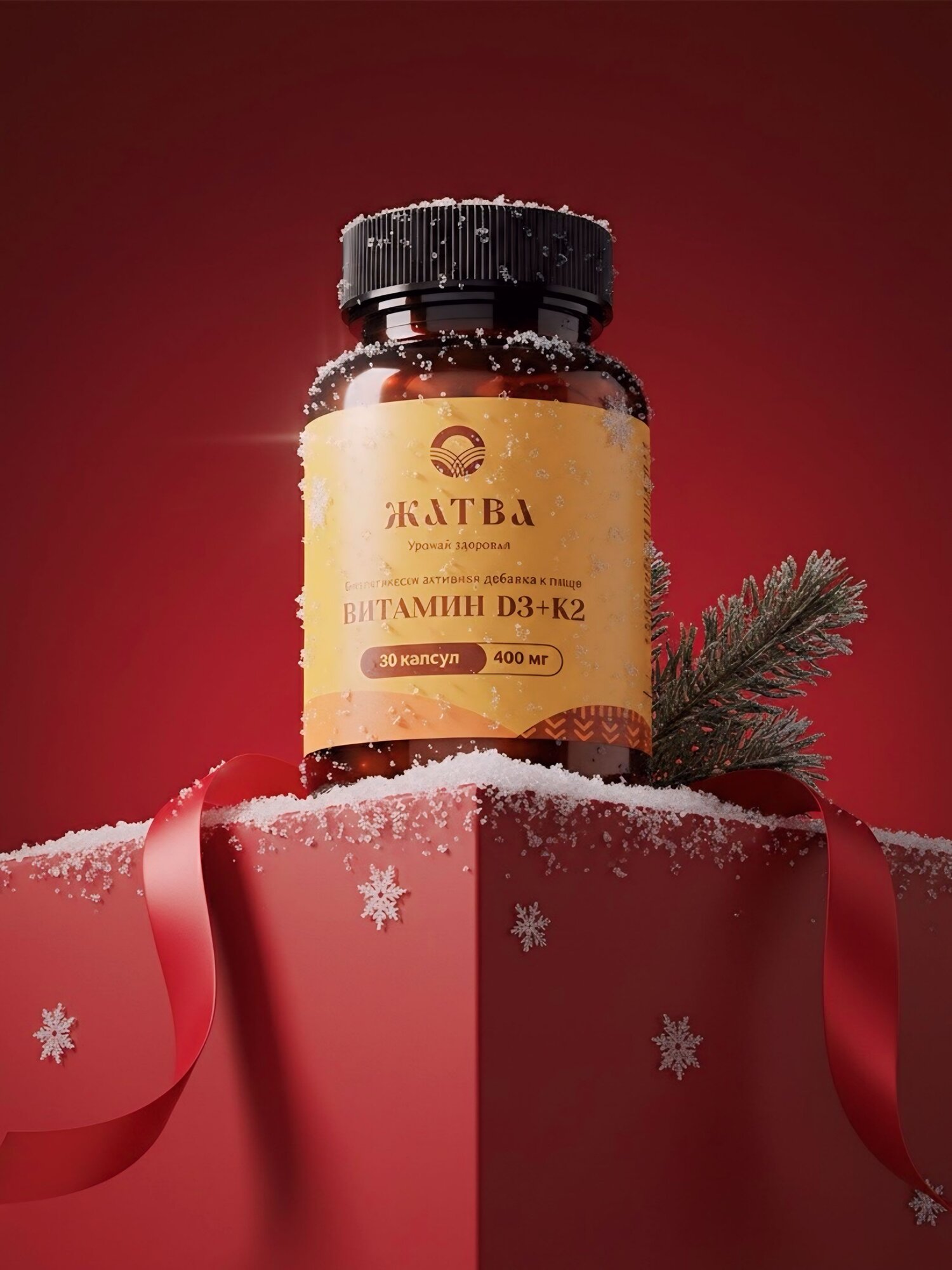 Витаминный комплекс D3+K2 Капсулы Витамин Д3 для иммунитета Кальций для здоровья костей и зубов БАД жатва 500 мг 30 шт