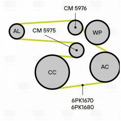 Ролик приводного ремня для а/м Lexus RX (15-)/NX (14-) 2.0T 8AR (опор.), TRIALLI CM5976