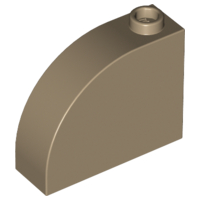 Slope, Curved 3 x 1 x 2 with Hollow Stud, 33243 Dark Tan U