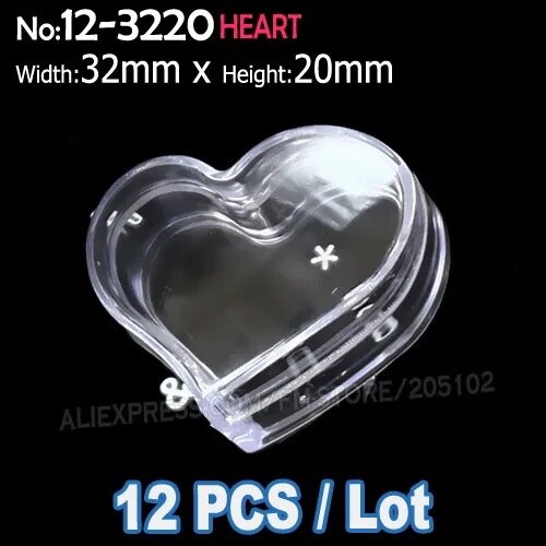 Пластиковый кейс для украшений Heart 12pcs