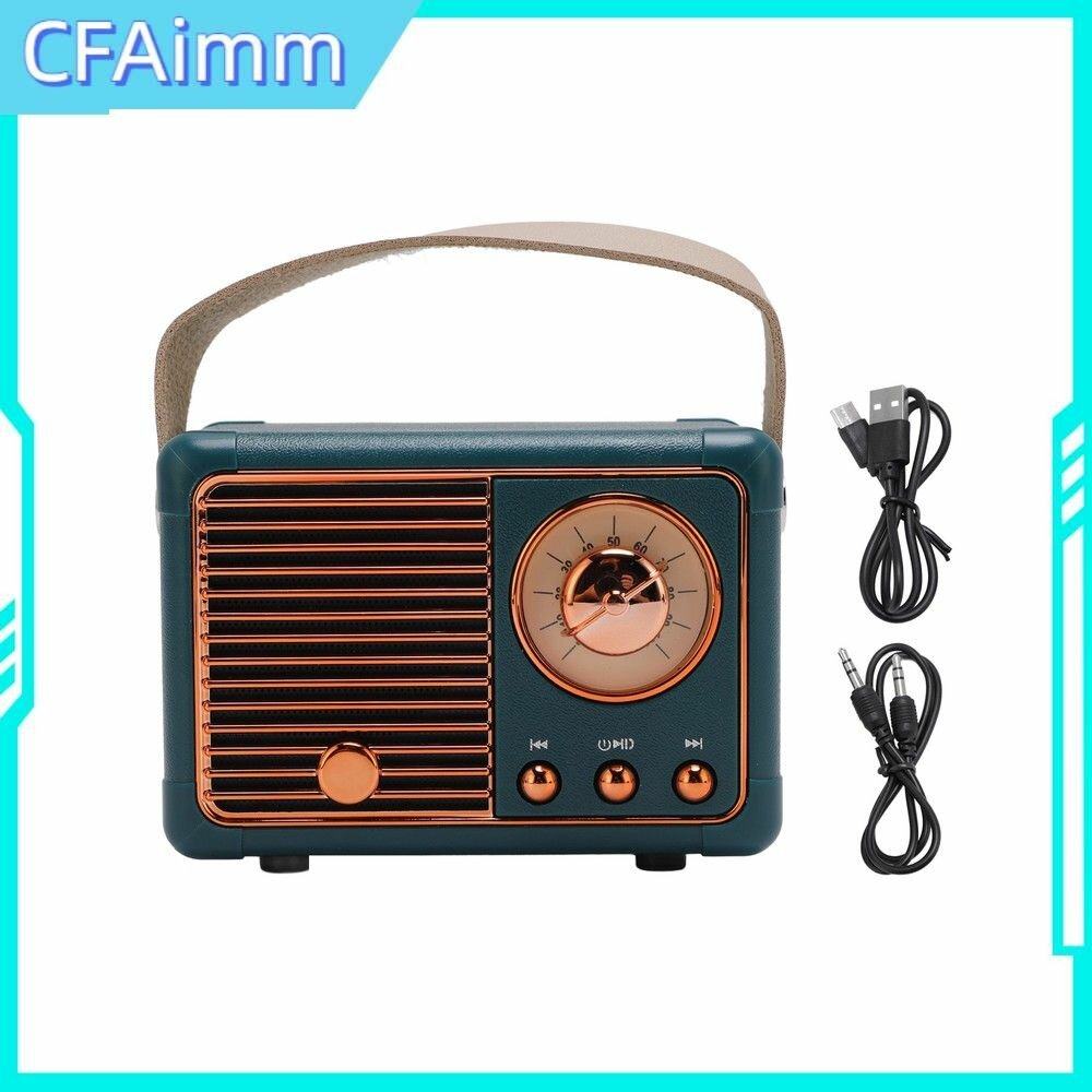 Винтажный Динамик BT Беспроводной Портативный для Дома и Походов HM11 Зеленый