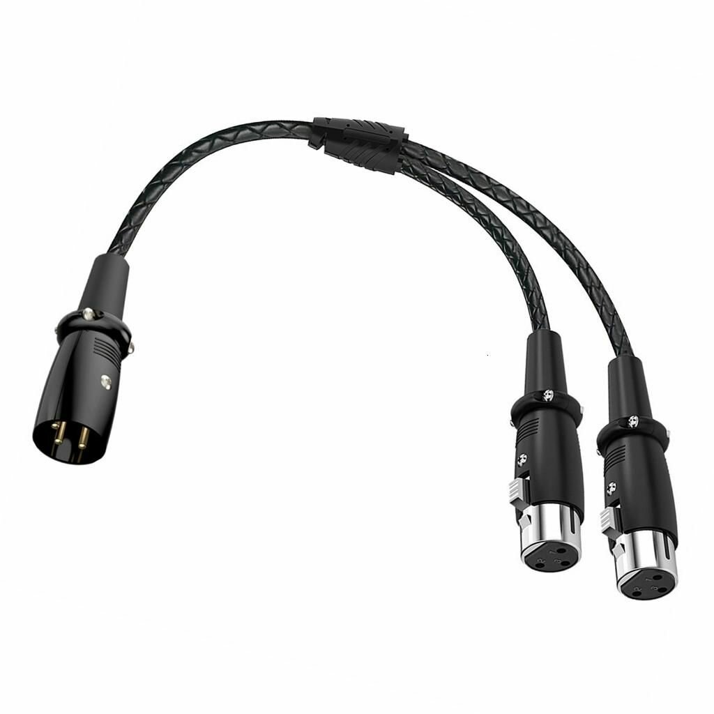 3-контактный XLR-разветвитель с двойным женским разъемом 50см OFC для чистого звука, - A