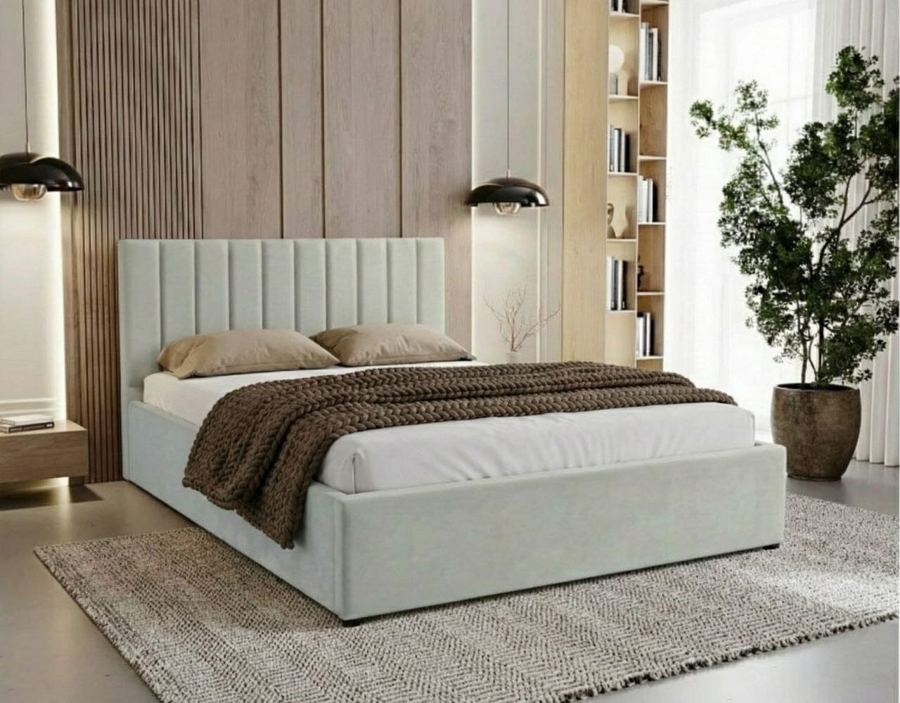 Кровать Asia,120х200 двуспальная с подъемным механизмом, с ящиками для белья, ортопедическое основание, светло-серый