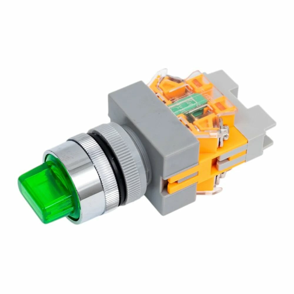 Переключатель Dekraft ПЕ22-ANC-3-GRN-LED-24 25074DEK